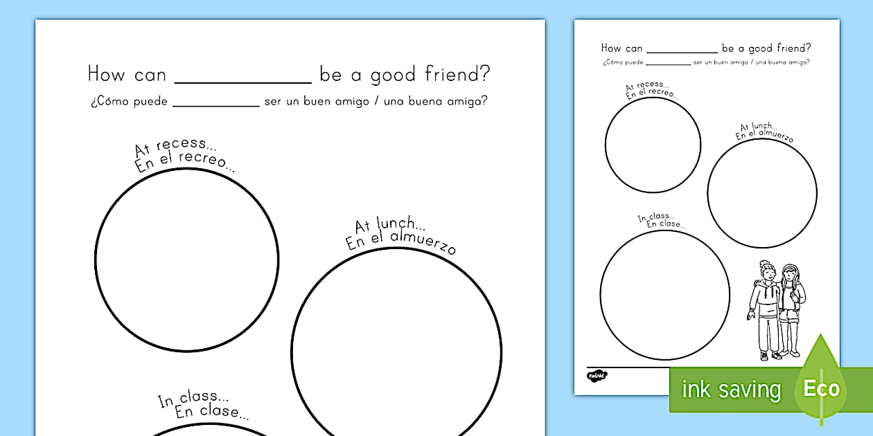 How Can I be a Good Friend? Writing Frame US English / Spanish - How ...