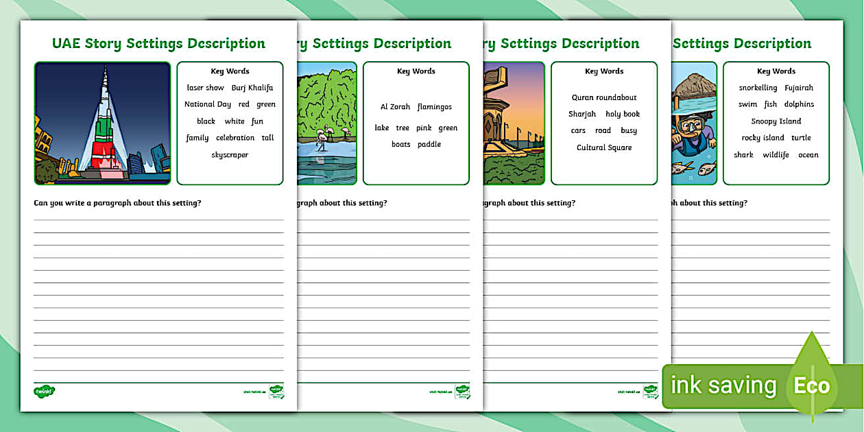 UAE Story Settings Description (teacher made) - Twinkl