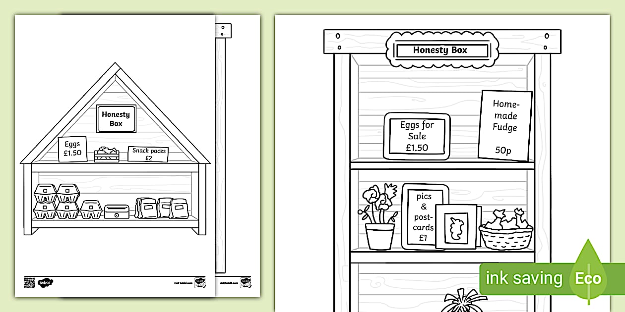 Honesty Boxes Colouring Sheets (teacher made) - Twinkl