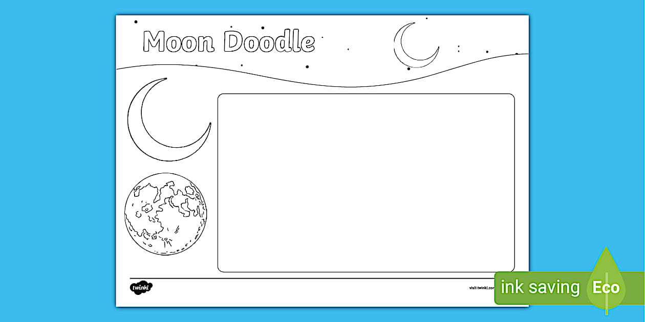 Moon Doodle Drawing Activity (teacher made) - Twinkl