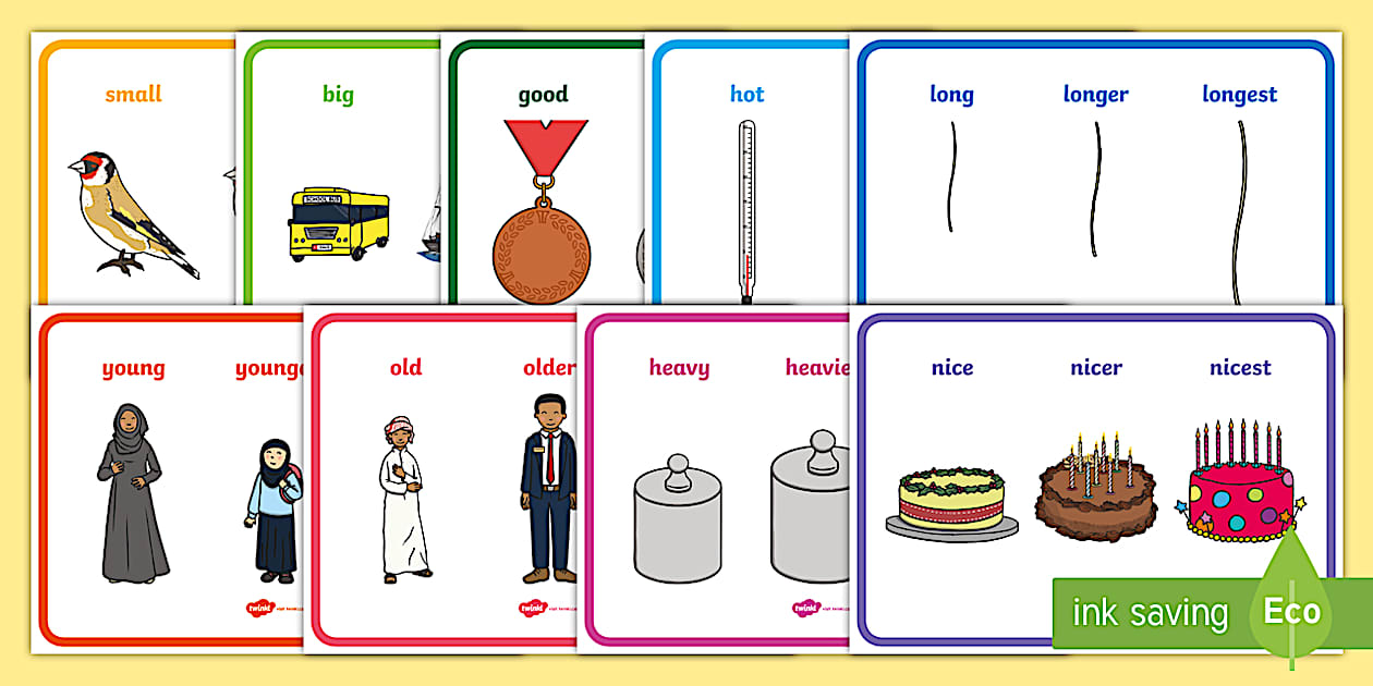 ESL Comparative Picture Posters - ESL Resources - Twinkl