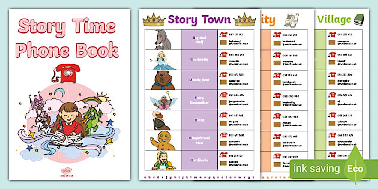 Story Time Phone Book (teacher made) - Twinkl