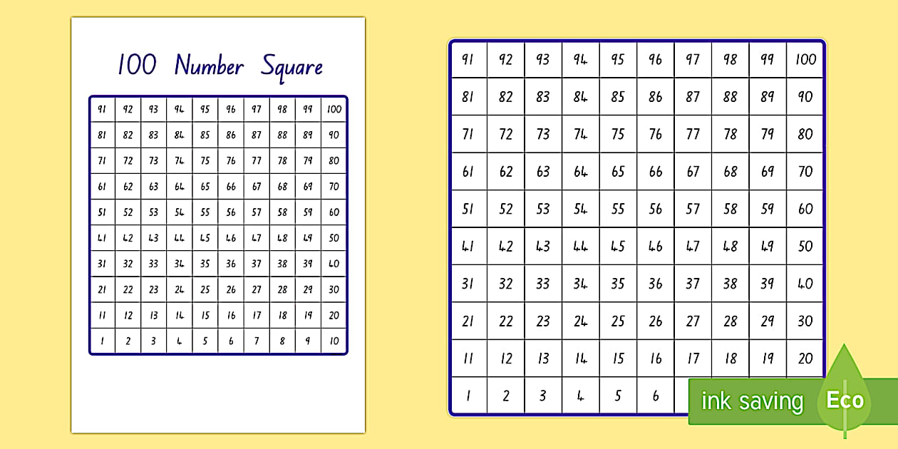Bottom to Top Hundreds Board - Maths & Counting Resource
