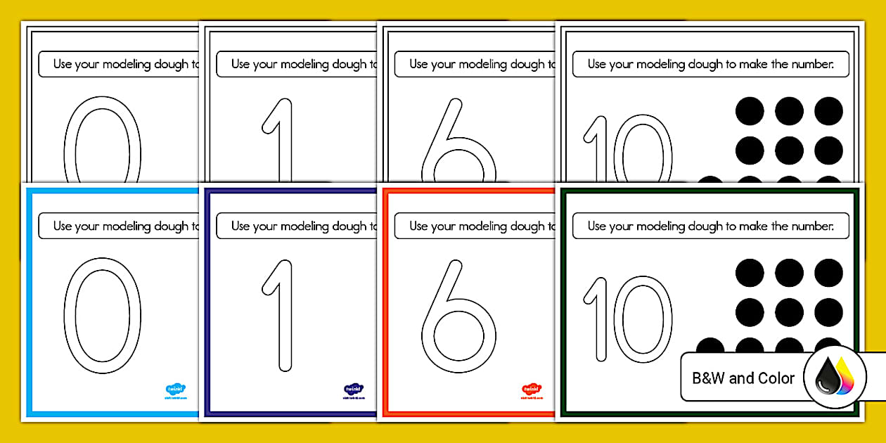 Numbers 0-10 Modeling Dough Mats (teacher made) - Twinkl