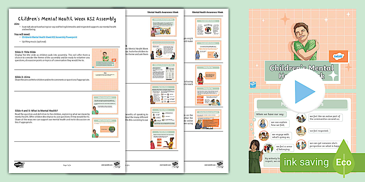 Children's Mental Health Week KS2 Assembly Pack - Twinkl
