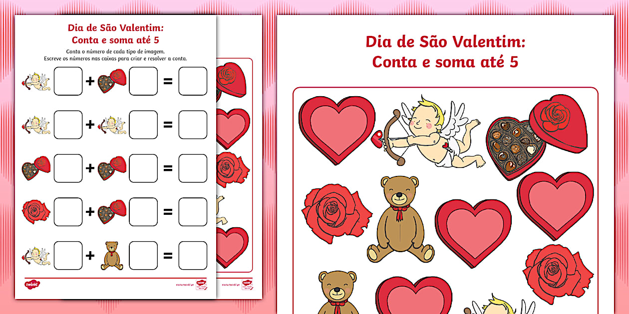 Atividade de Contagem para o Dia de São Valentim - Twinkl
