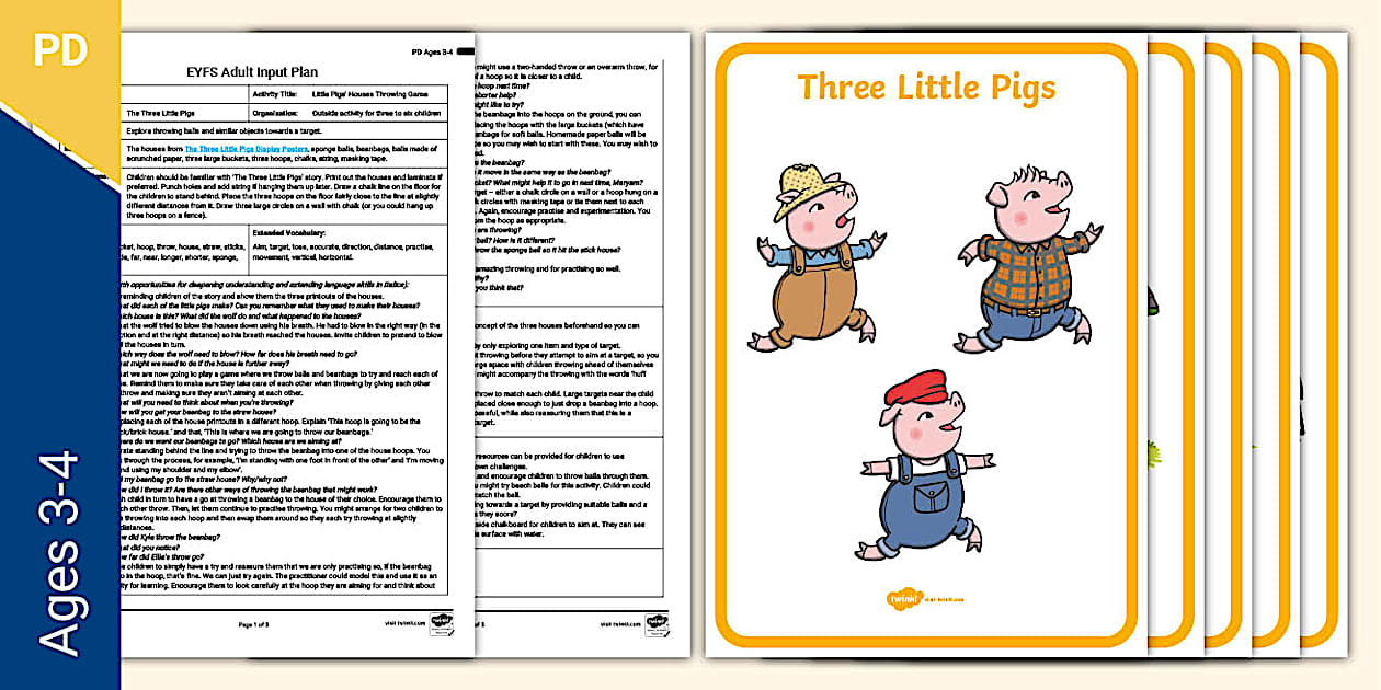 Kindergarten Little Pigs' Houses Throwing Game Plan & Resource Pack