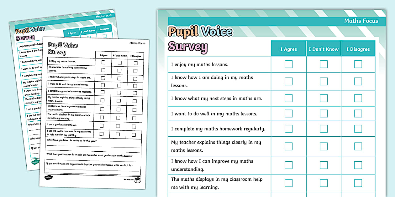 👉 Maths Pupil Voice Survey (teacher made) - Twinkl