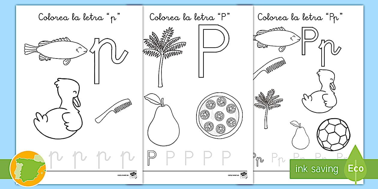 Hoja de colorear: La letra p (teacher made) - Twinkl