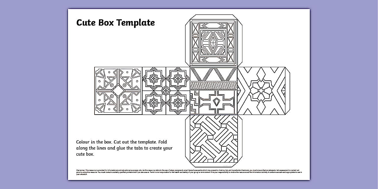 Cute Printable Box Template - Twinkl