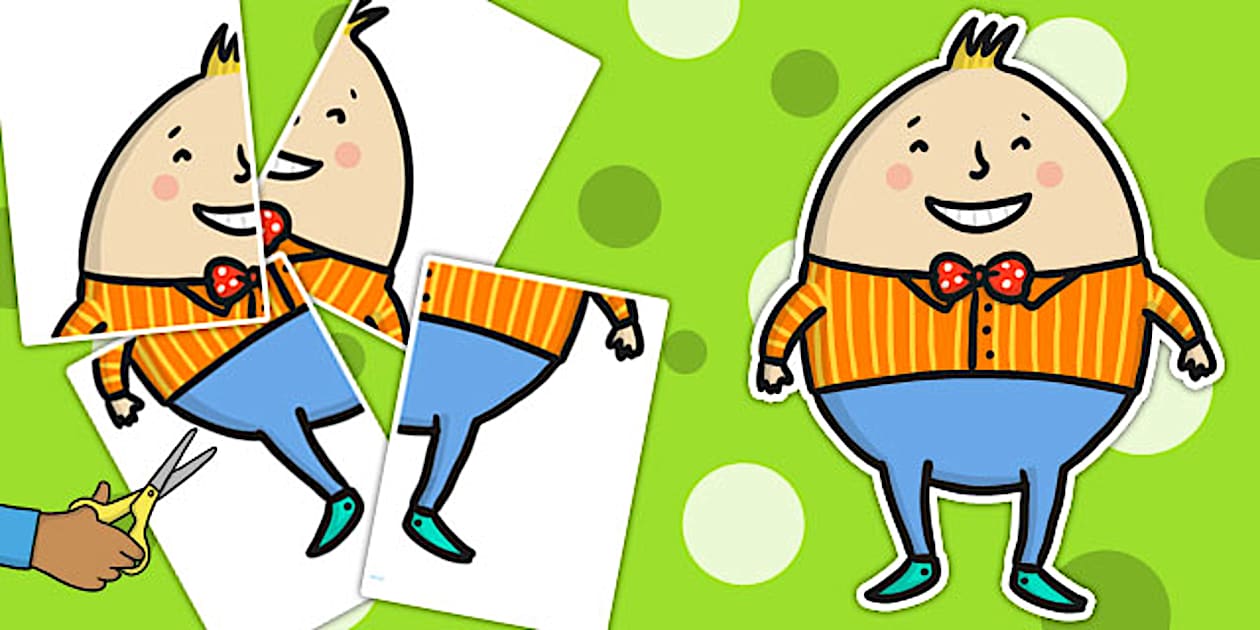 Black and White A2 Humpty Dumpty Cut-Out (teacher made)