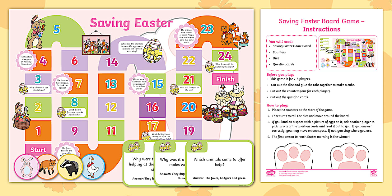 Saving Easter Board Game - ESL schools