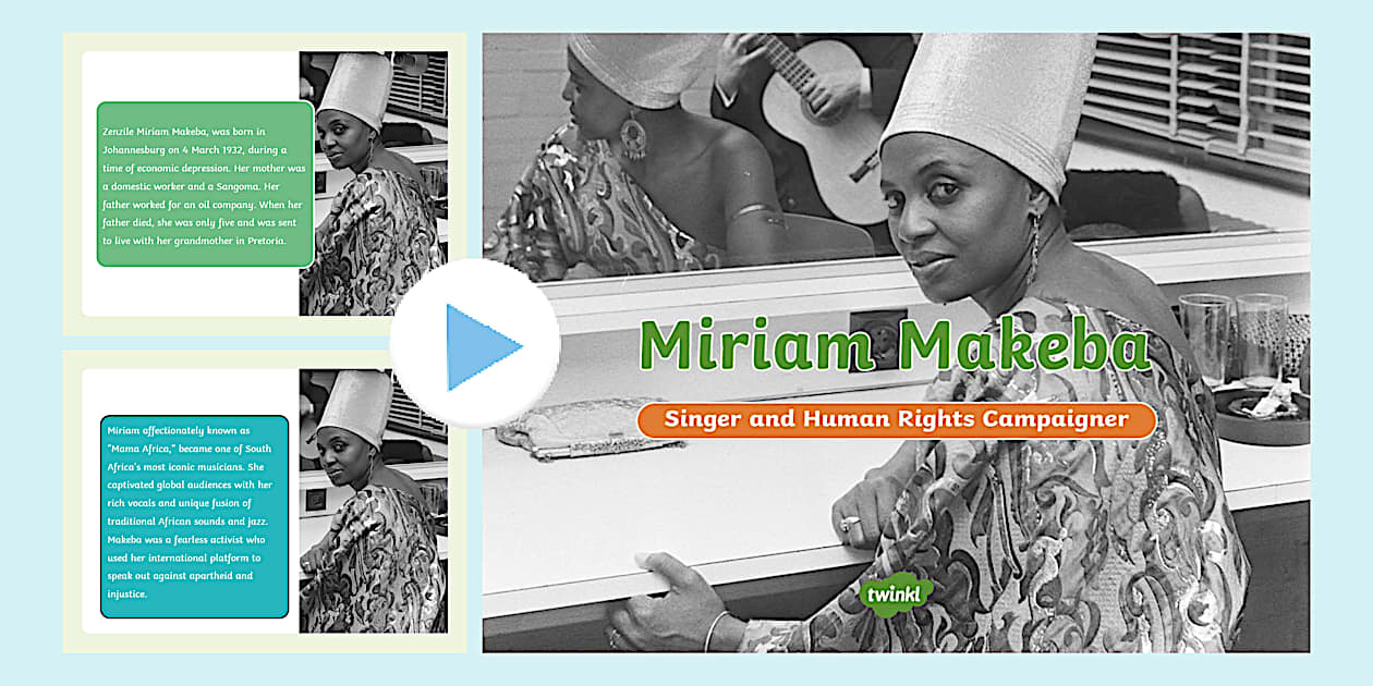 Miriam Makeba-Singer and Human Rights Campaigner Powerpoint