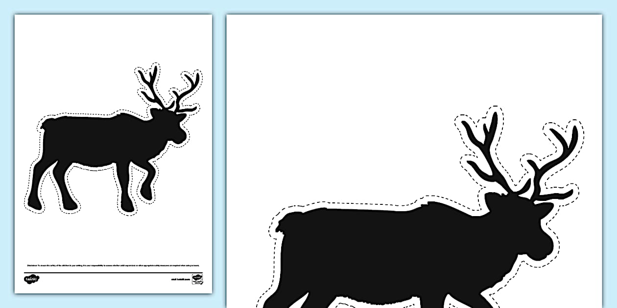 Reindeer Silhouette Cut Out - Display Resource - Twinkl