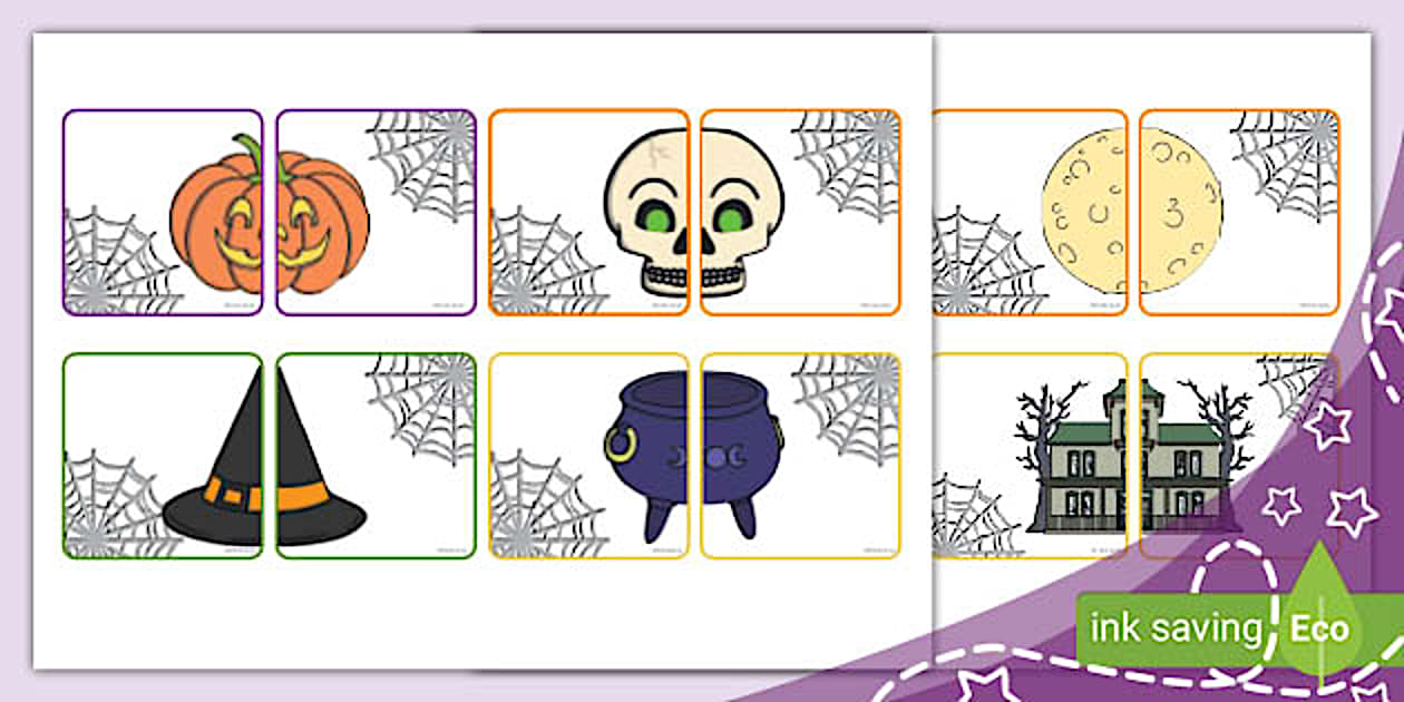 Halloween Matching Puzzle Game (teacher made) - Twinkl