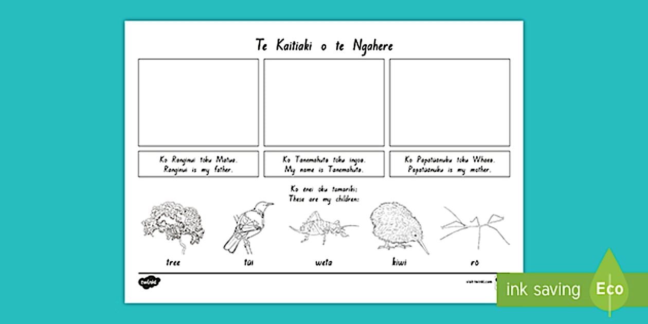 Tanemahuta Whakapapa Colouring Worksheet / Worksheet