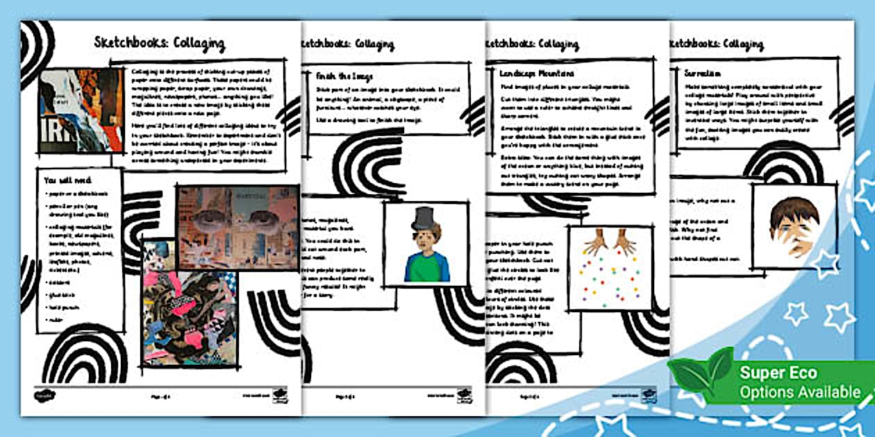 Cut-and-Stick Collaging Sketchbook Activities | Art Skills