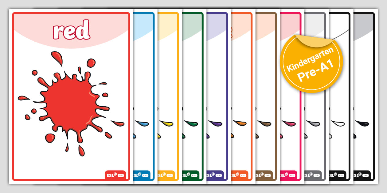 ESL Colours Posters {Kindergarten, Pre-A1} (teacher made)