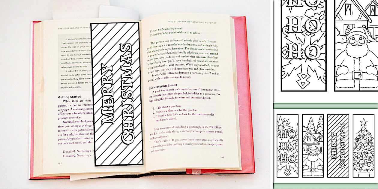 Christmas Colouring Bookmarks KS1 | Twinkl Party - Twinkl