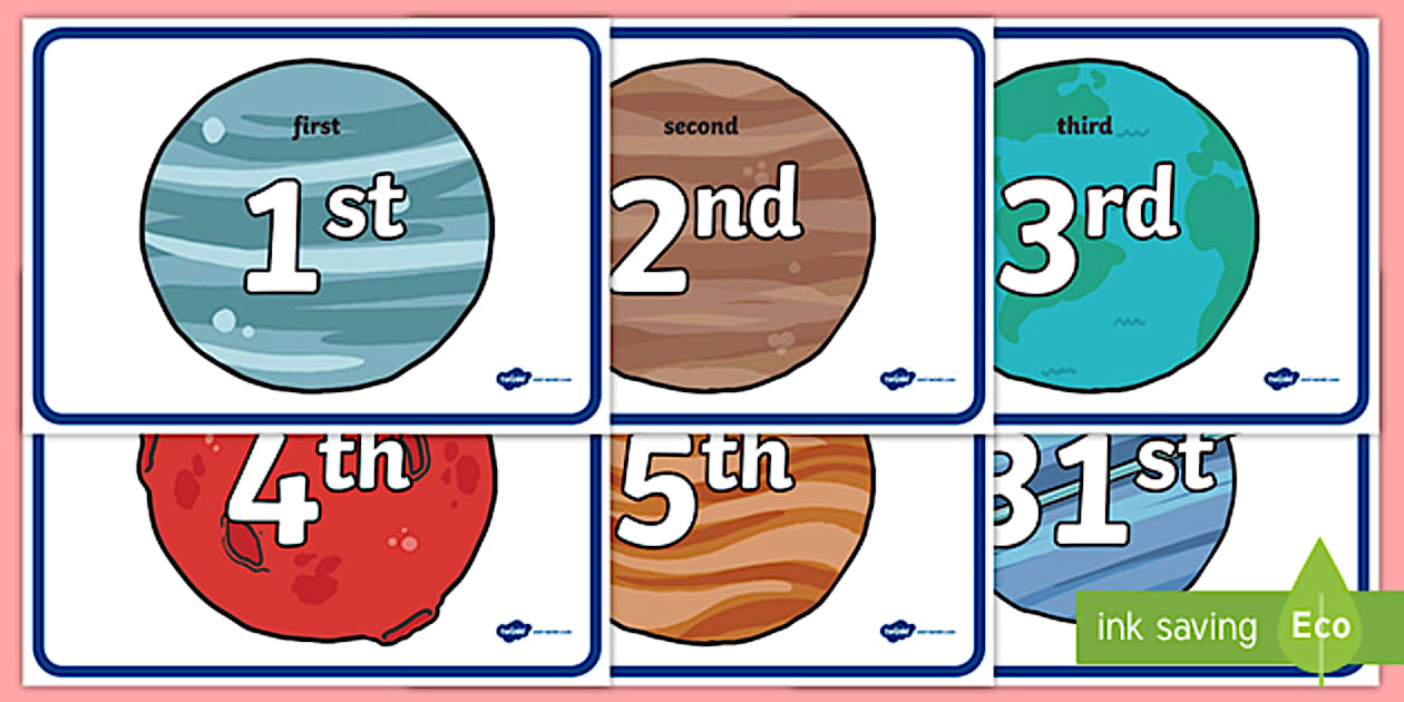 Planets Ordinal Number Posters (teacher made) - Twinkl