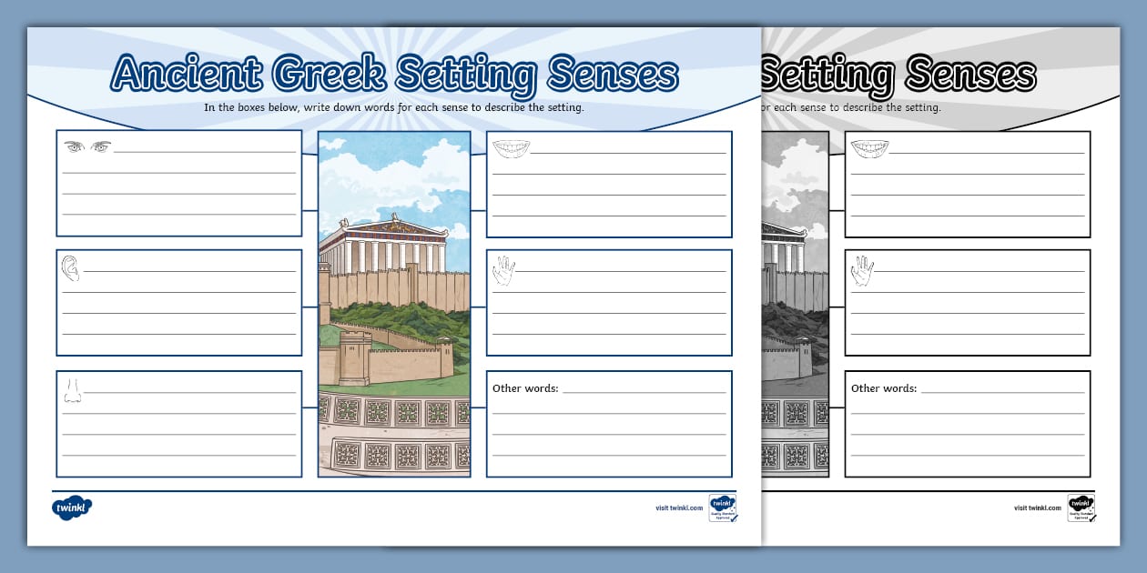 Ancient Greece Setting Senses Mind Map - Twinkl