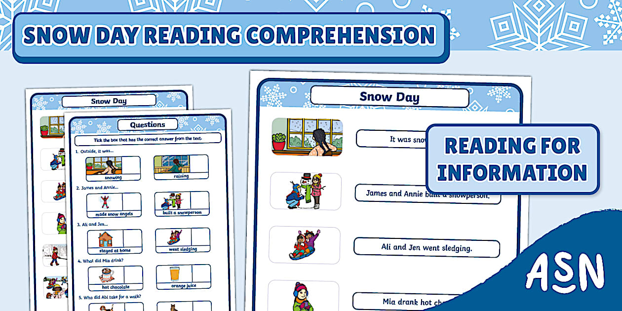 Snow Day Reading Comprehension with Visual Supports