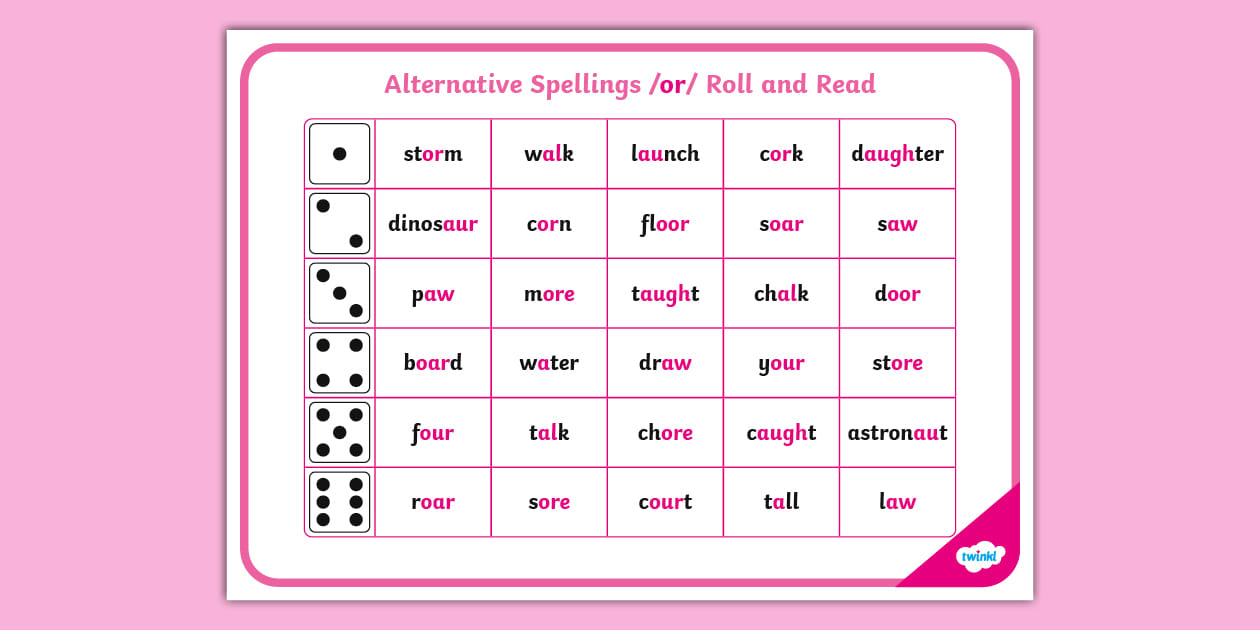 Phase 5 Roll and Read Mat /or/ Alternative Spellings