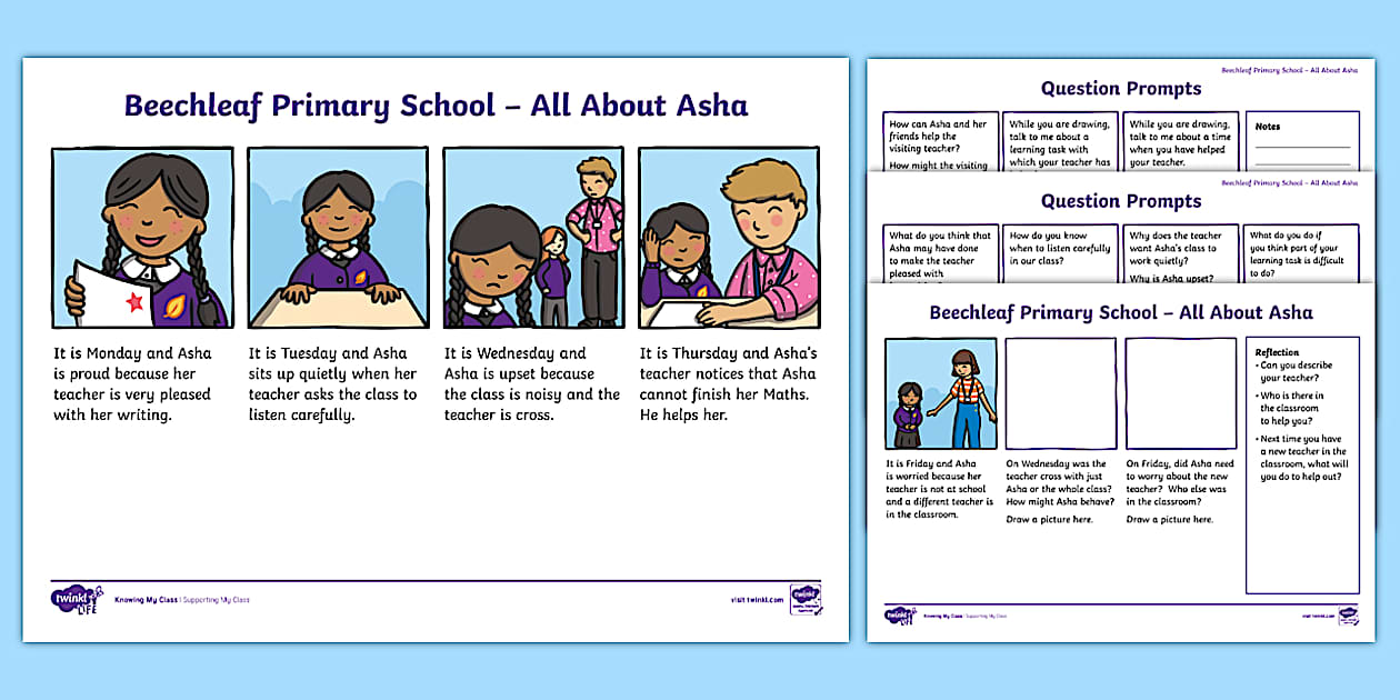 KS1 Beechleaf Story Strips: Asha Worksheet - Twinkl