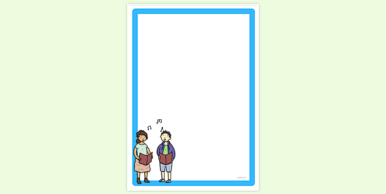 Simple Blank Children Singing Page Border | Twinkl - Twinkl