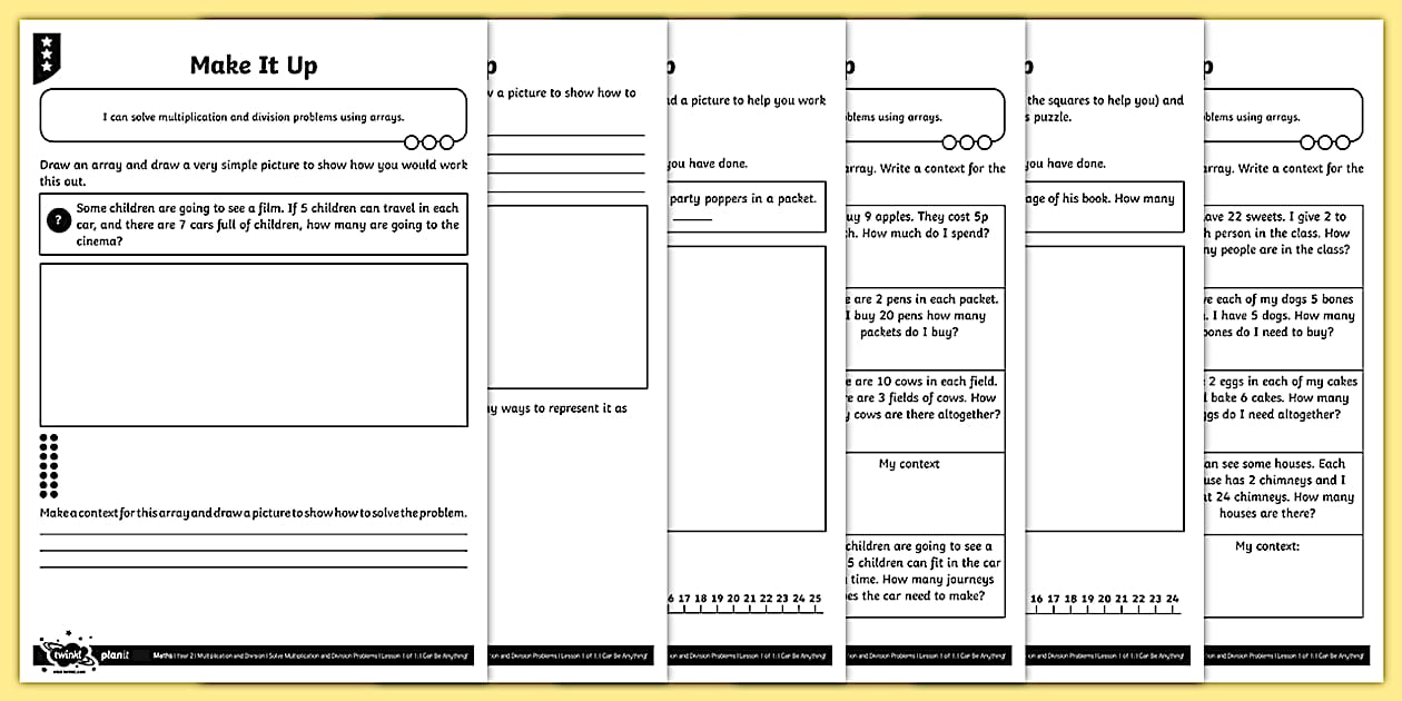 Using Arrays Differentiated Worksheet / Worksheets - Twinkl