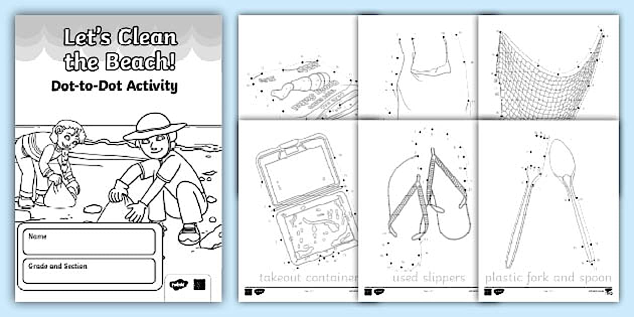 Beach Clean: Environment Drawing Dot-to-Dot Activity | Pre-K - Grade 1