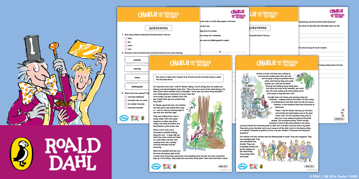 FREE! - Charlie and the Chocolate Factory Reading Comprehension