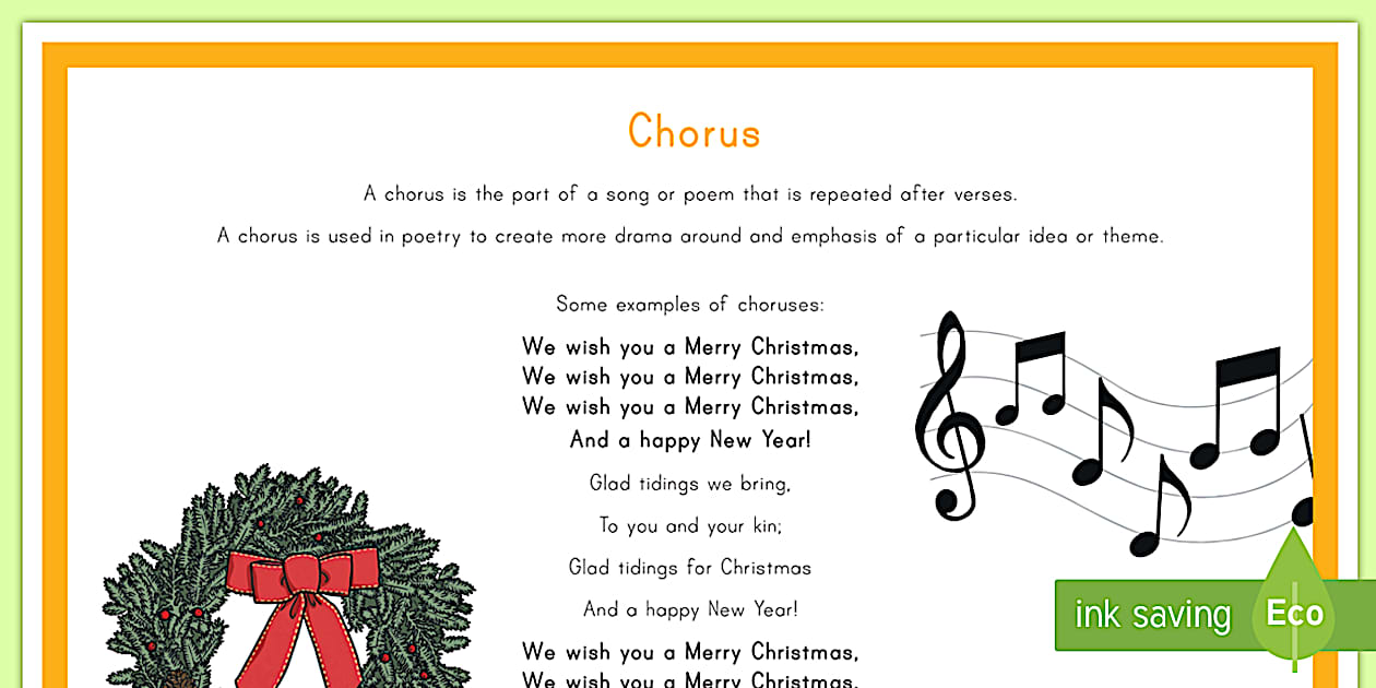 Chorus Poetry Poster (teacher made) - Twinkl