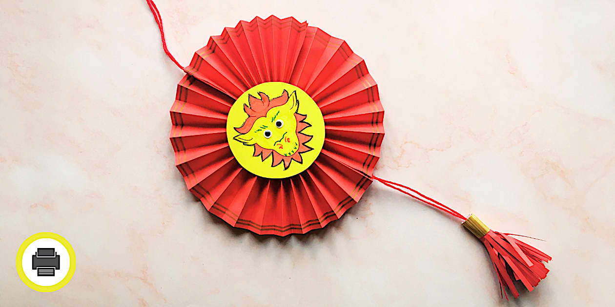 Dragon Fan Decoration Craft - Lunar New Year Activities