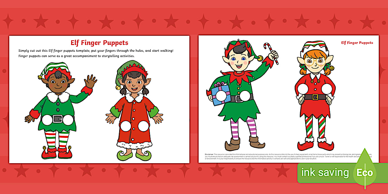 Printable Elf Finger Puppets- Story-Telling Activity