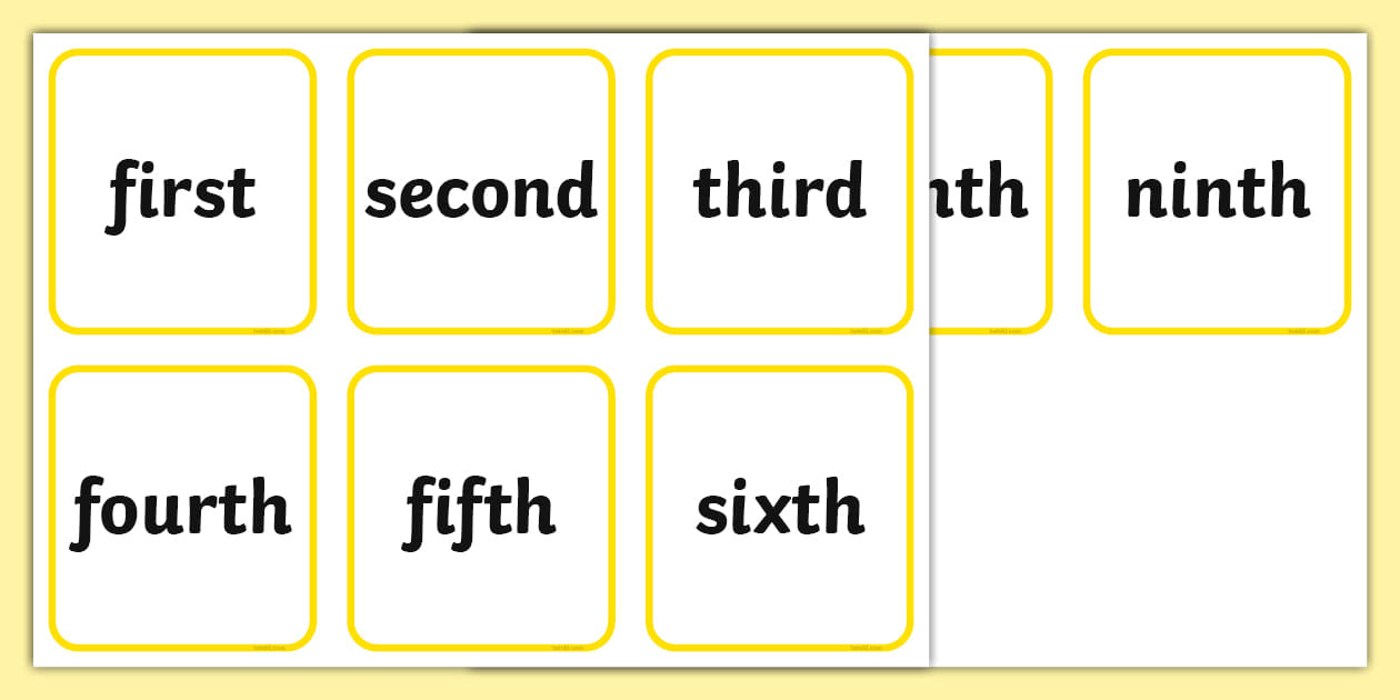 Ordinal Numbers Cards (teacher made) - Twinkl