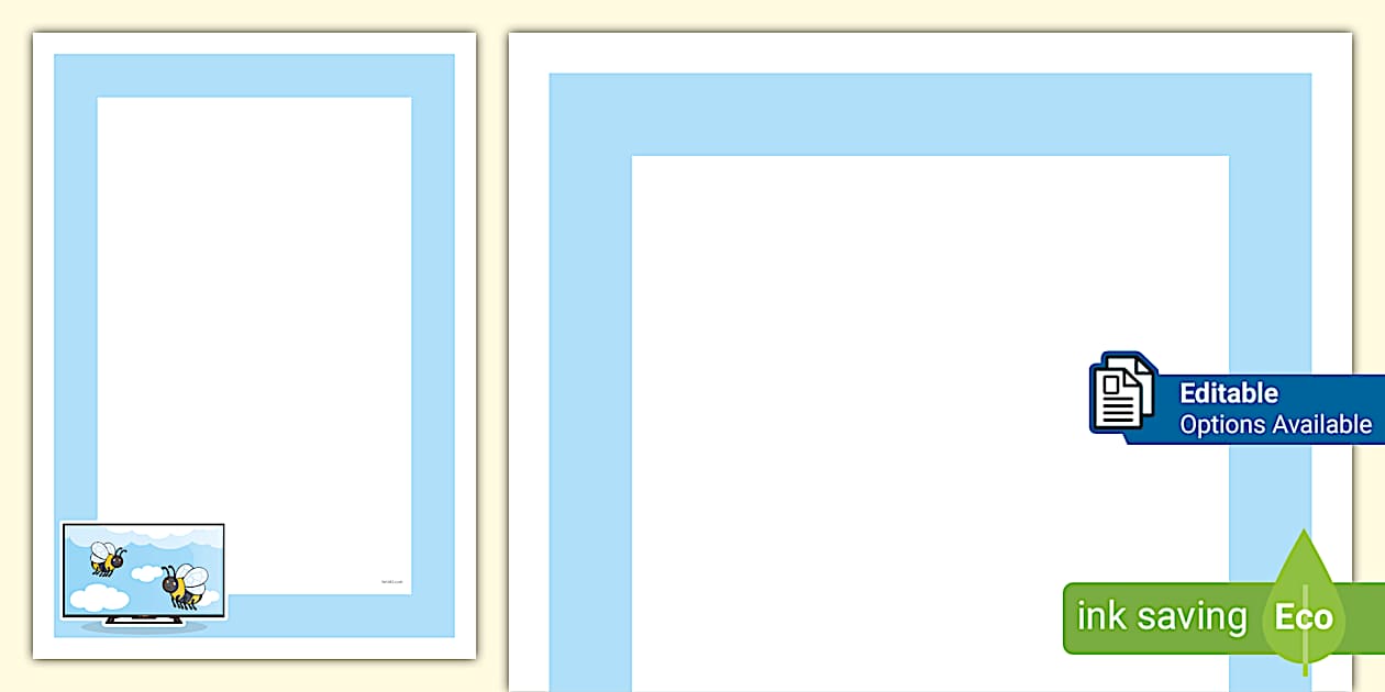 Simple Blank TV Cartoon Page Border | Page Borders | Twinkl
