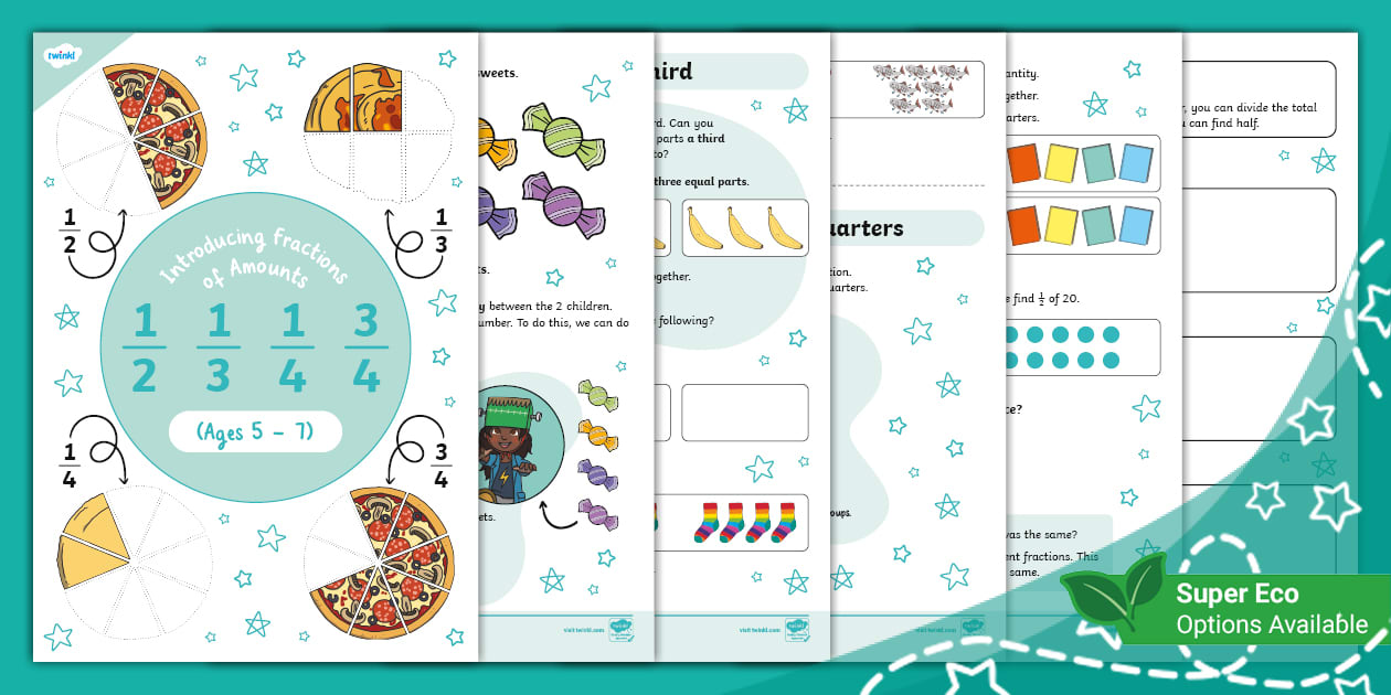 Fractions of Amounts (Ages 5 - 7) (teacher made) - Twinkl