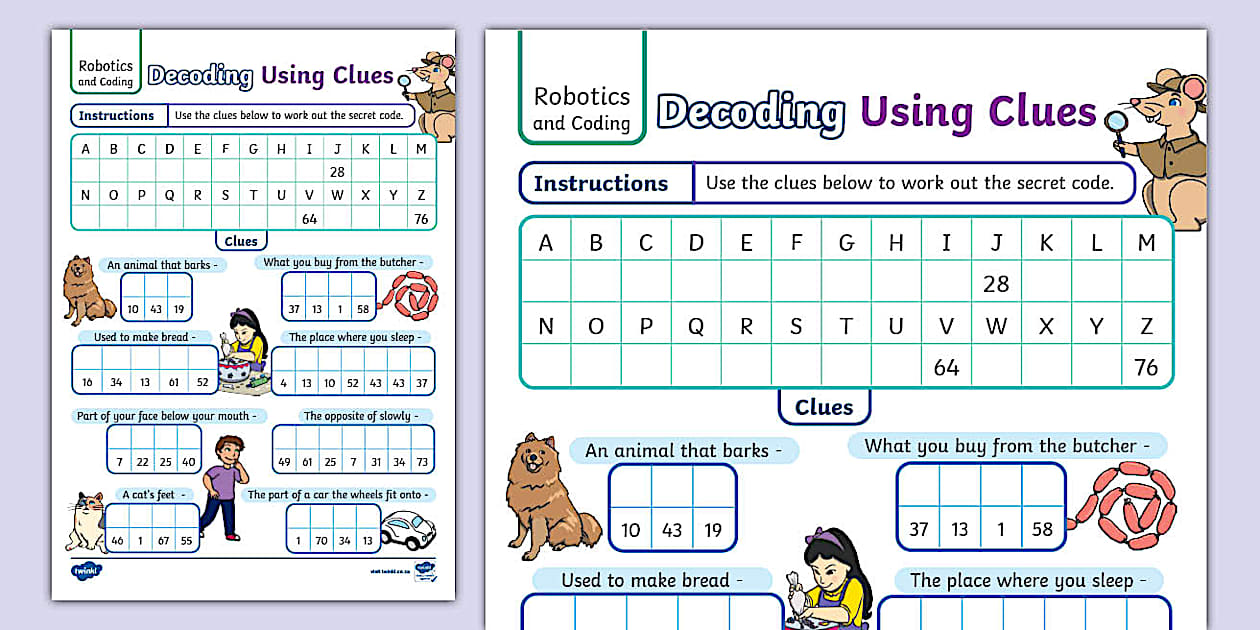 Grade 3 Robotics and Coding Decoding Using Clues - Twinkl Grade 3 Robotics and Coding Decoding Using Clues - Twinkl