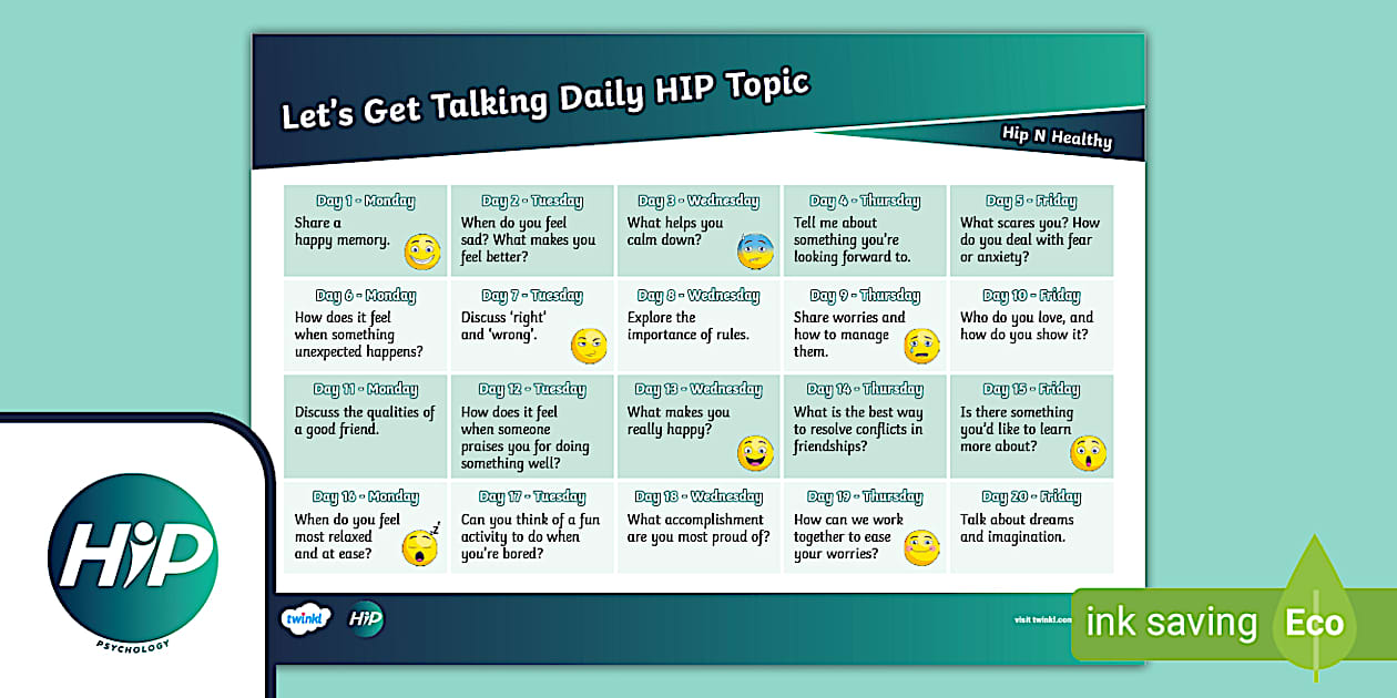 FREE! - Let's Get Talking Daily HIP Topic Activity - Twinkl