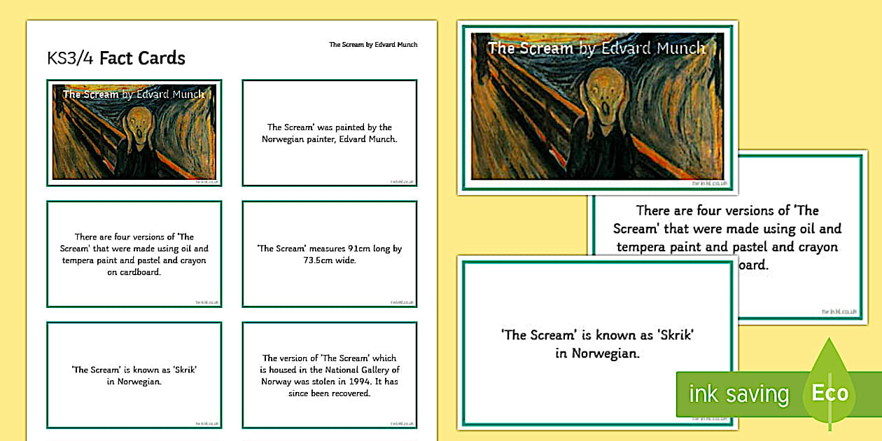 The Scream by Edvard Munch Fact Cards - Twinkl