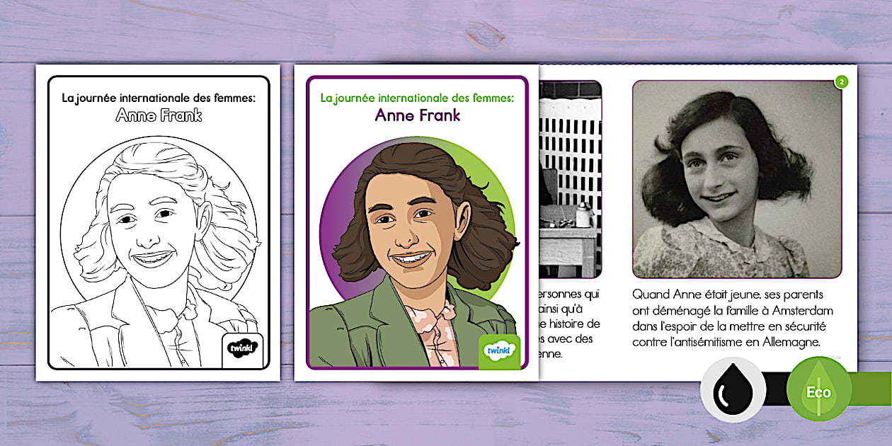 International Women's Day Easy Reader Anne Frank French