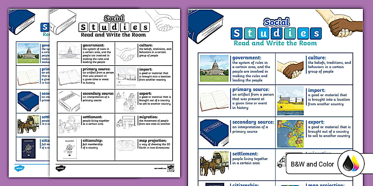 Tier 3 Vocabulary Read and Write the Room: Social Studies
