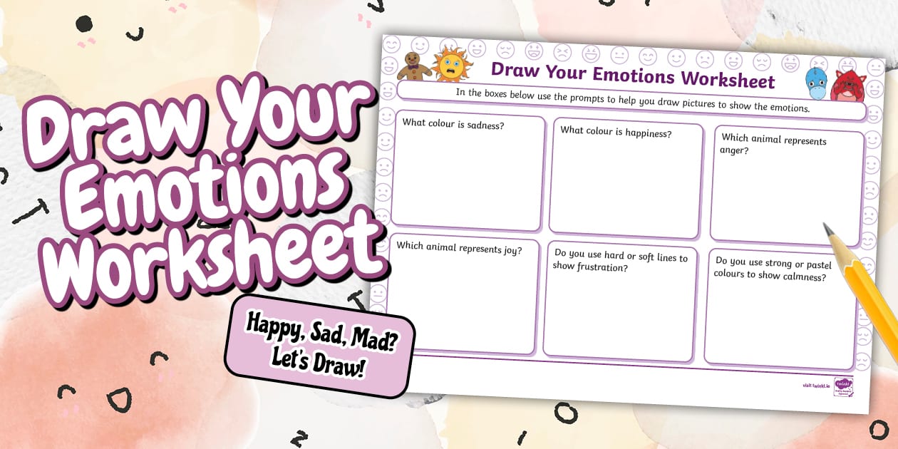 * NEW * Draw Your Emotions Worksheet - Twinkl