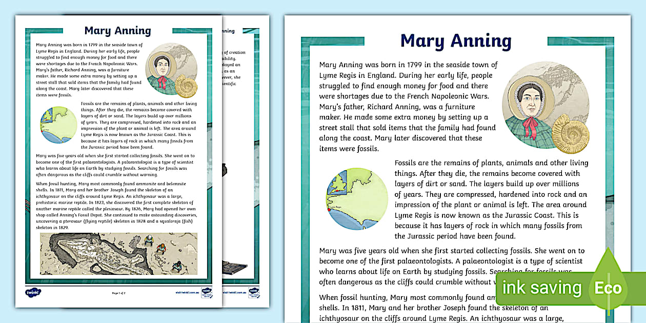 Mary Anning Fact File | Fossils | Palaeontology | Science