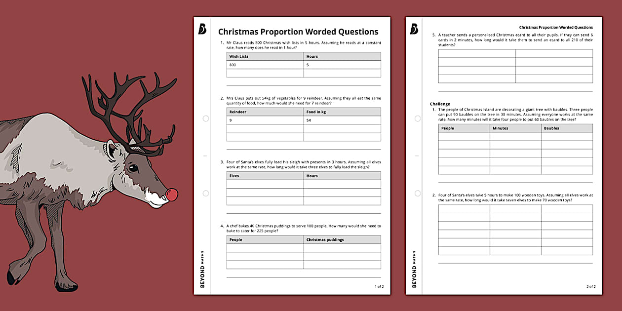 👉 Christmas Ratio and Proportion Word Problems | Beyond Maths