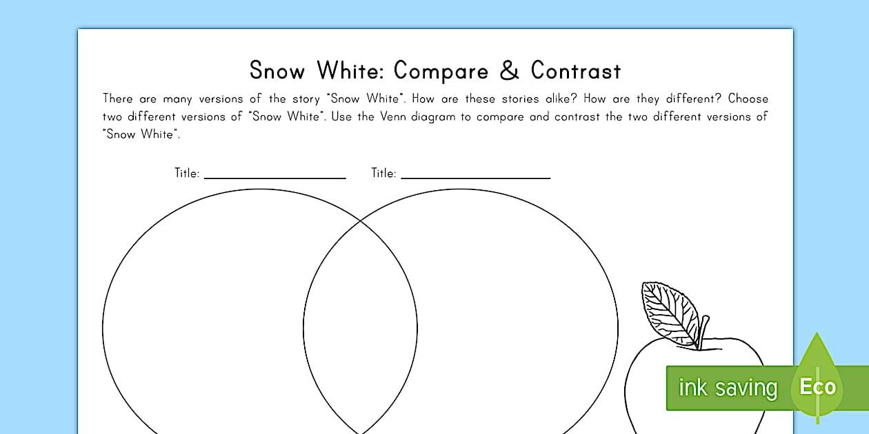Snow White: Compare and Contrast Worksheet / Worksheet