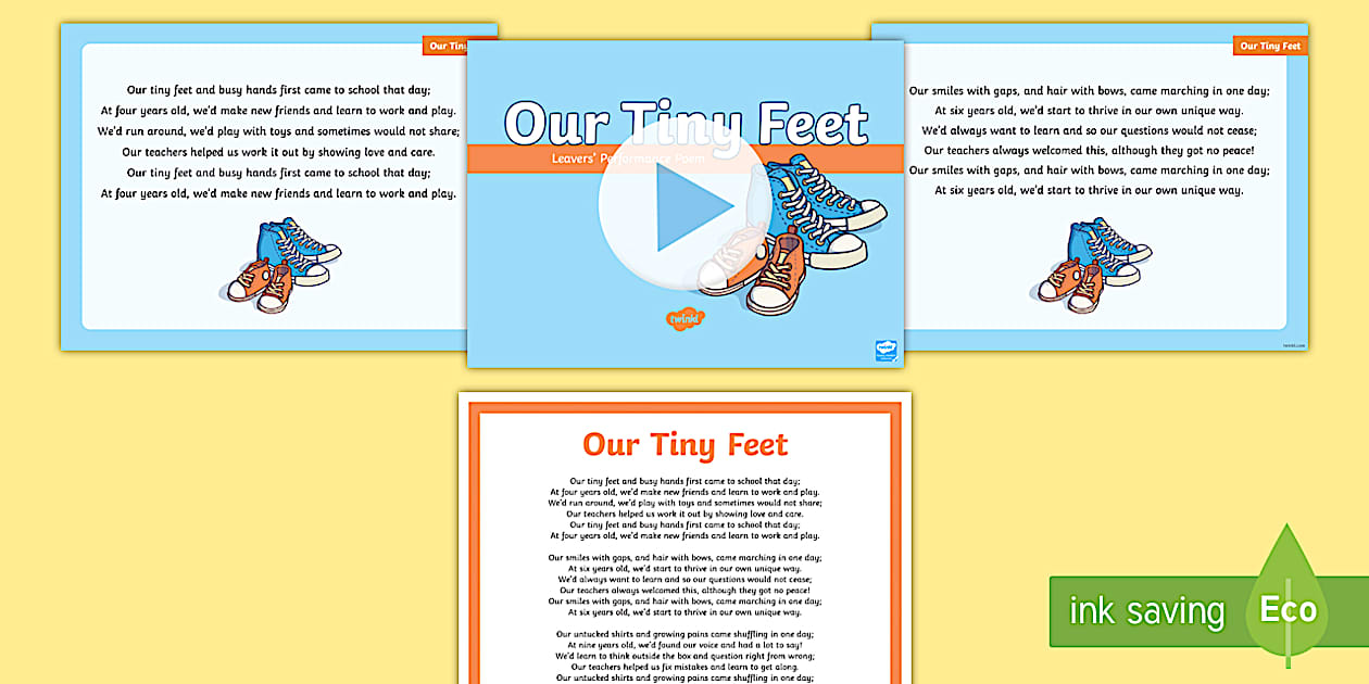 Our Tiny Feet - Inspirational Poems For School Leavers
