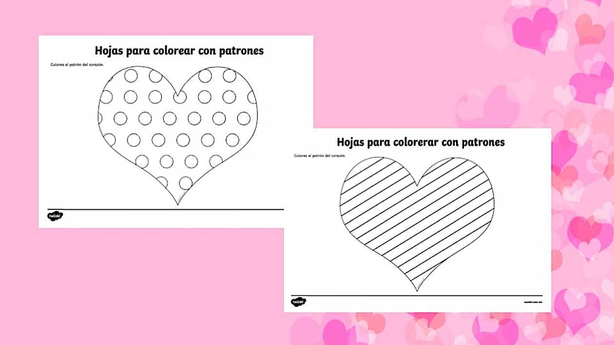 Hoja de actividad: Patrones de San Valentín (teacher made)
