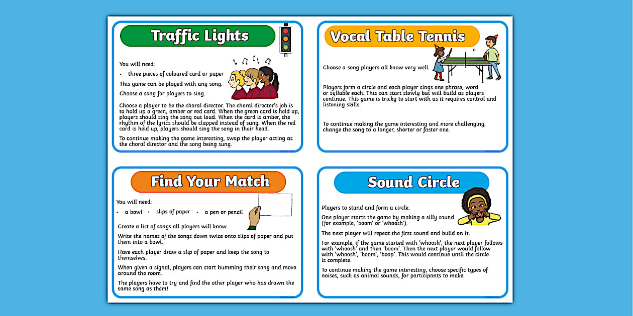 👉 Singing Games Flashcards (teacher made) - Twinkl